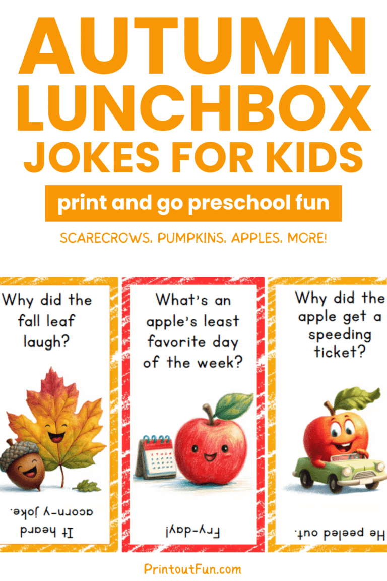 20 Hilarious Fall Jokes For Kids (Free Printable) | Printout Fun