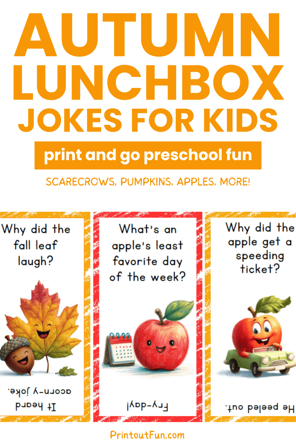 20 Hilarious Fall Jokes For Kids (Free Printable) | Printout Fun
